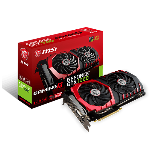 MSI Gaming GeForce GTX 1080 8GB GDDR5X SLI VR Ready Graphics Card GTX ...